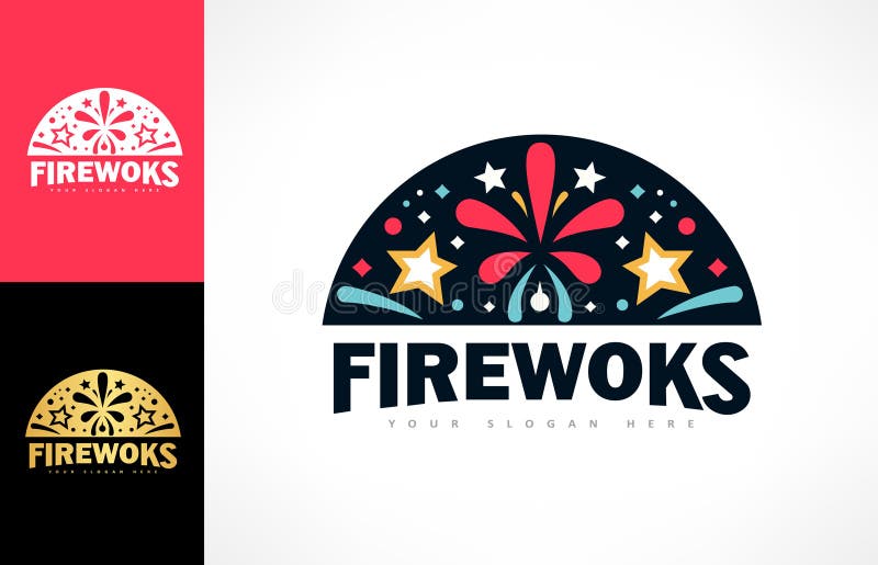 Fireworks logo stock vector. Illustration of decoration - 97075811