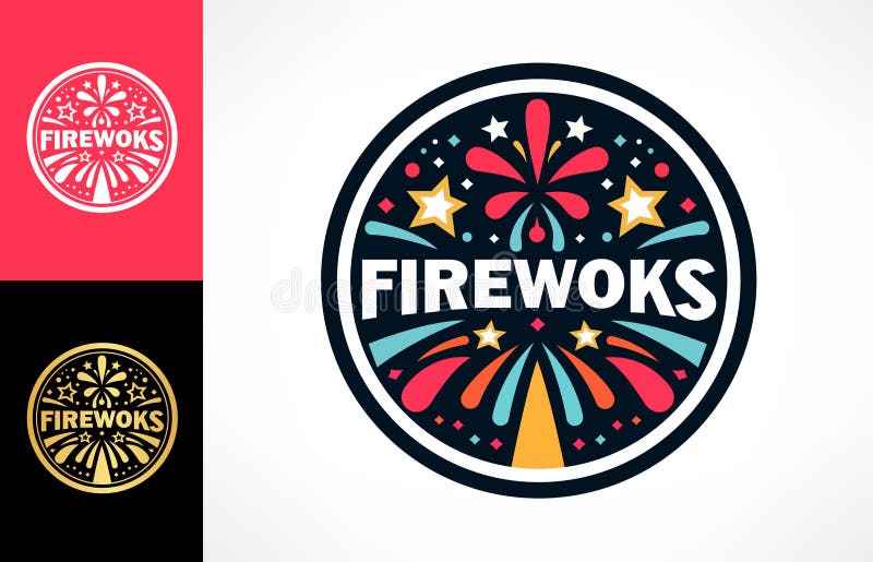Fireworks and Stars Logo Vector Design Stock Vector - Illustration of ...