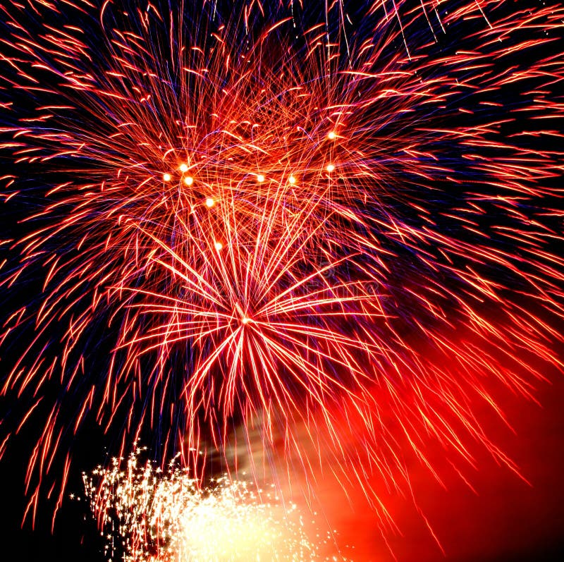 Red, White and Blue Fireworks on 4th of July Stock Photo - Image of ...