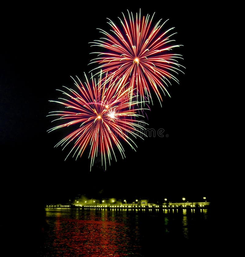 Fireworks 1 stock image. Image of palm, flash, fourth, tree - 14895