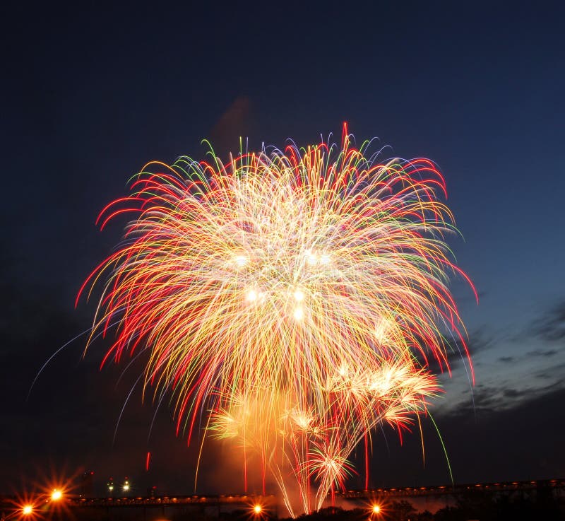 Box Fireworks Streaming Out Gold and White Sparks Stock Photo - Image ...