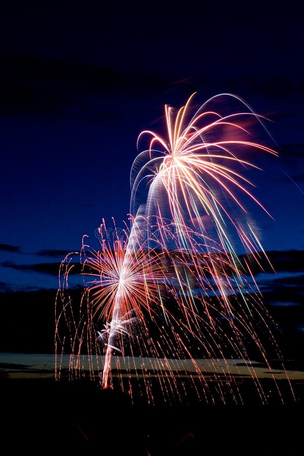 Box Fireworks Streaming Out Gold and White Sparks Stock Photo - Image ...