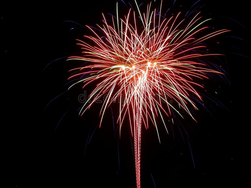 White Fireworks Bursting High in the Sky Stock Image - Image of white ...