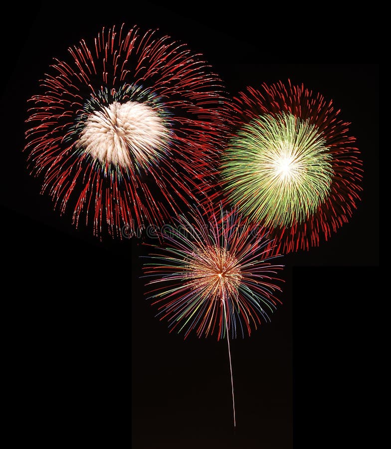 Fireworks Against Black Sky Stock Photo - Image of firecracker ...