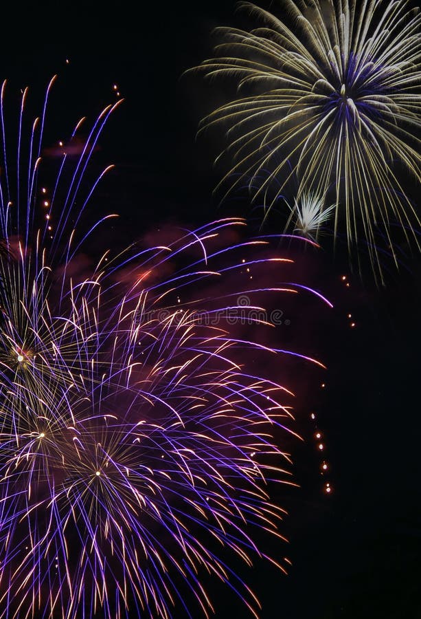 Fireworks Against a Dark Background Stock Image - Image of colored ...