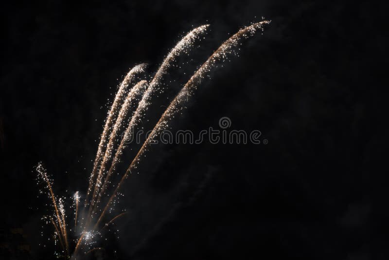 Fireworks Against a Dark Night Sky Stock Photo - Image of celebration ...