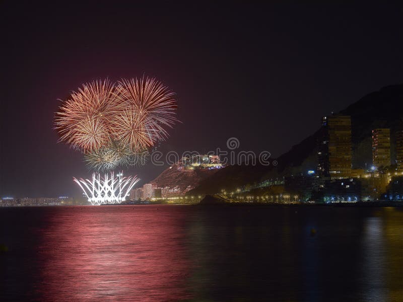 Fireworks in Alicante Spain Stock Photo - Image of spectacular, smoke ...