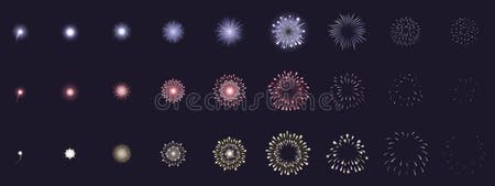 Fireworks Animation. Animated Firework Explosion Frames, Party ...