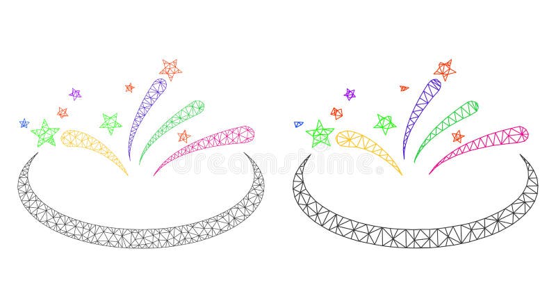 Fireworks Area Icon - Vector Triangular Mesh Stock Vector ...