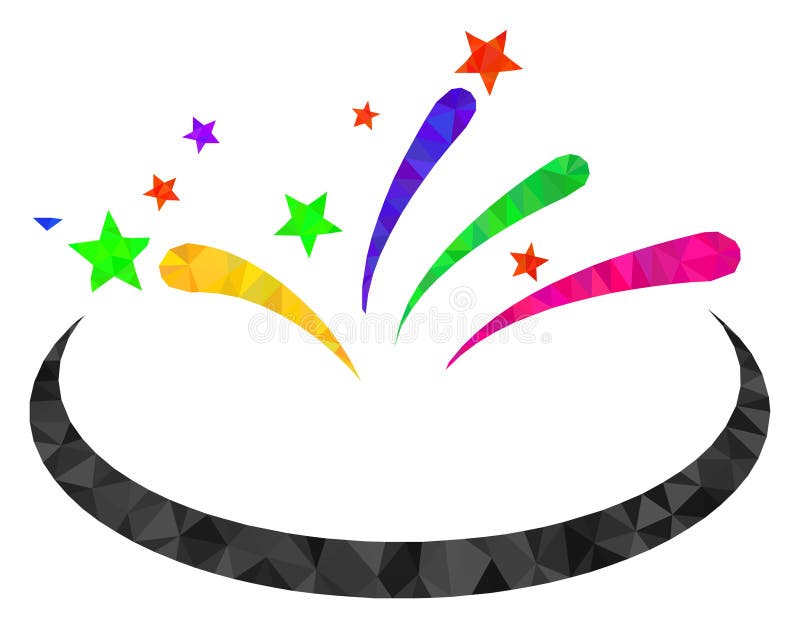 Fireworks Area Polygonal Lowpoly Flat Icon Stock Vector - Illustration ...