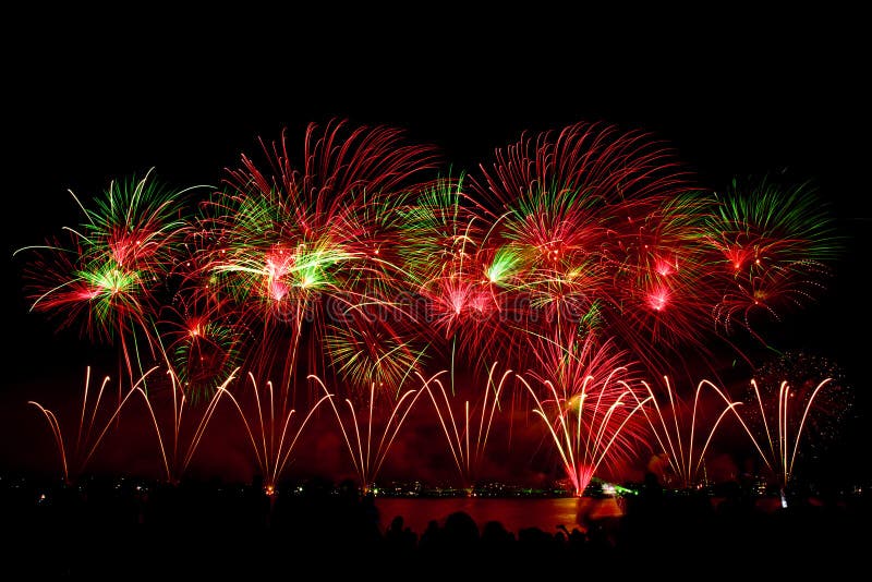 Fireworks on Australian Day in Perth 2015 Stock Image - Image of bright ...