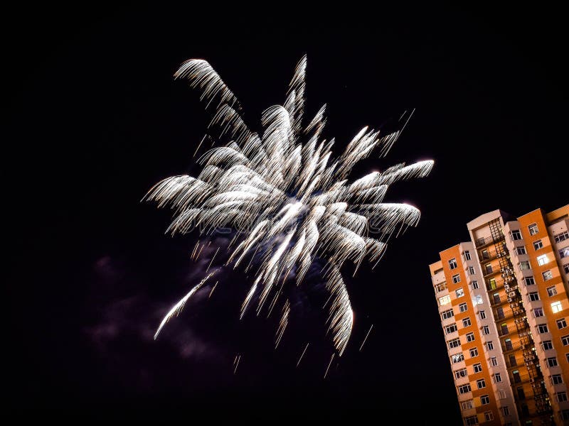 Fireworks in the Background of Black Sky Stock Image - Image of display ...