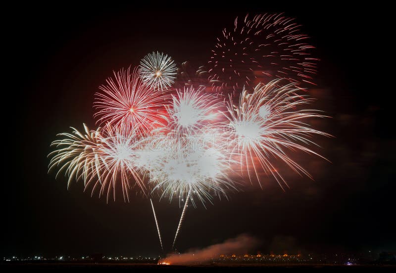 Fireworks on Bahrain National Day Stock Image - Image of explosion ...