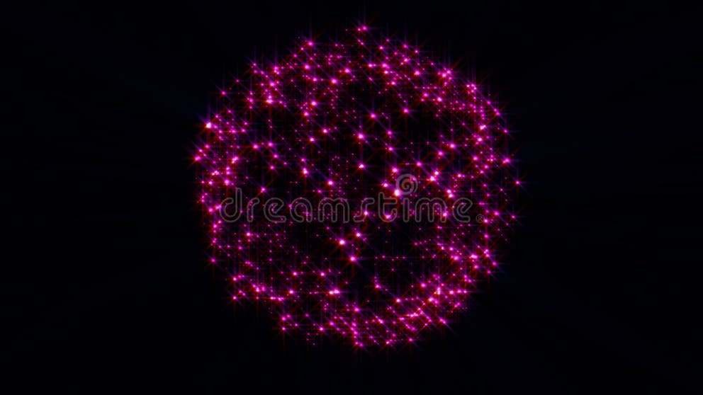 Fireworks Ball Explosion, Abstract Light 3d Render Stock Illustration ...
