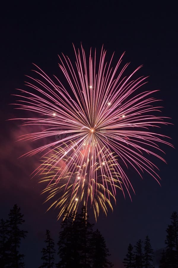 Fireworks in Banff stock image. Image of black, national - 72399495