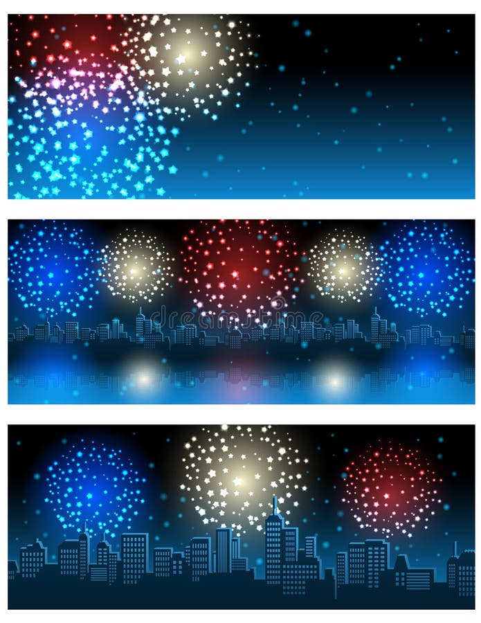 Fireworks banners stock vector. Illustration of happy - 117187125