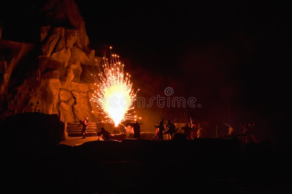 Fireworks Battle Stage Show Stock Photo - Image of conflict, fray: 5004430
