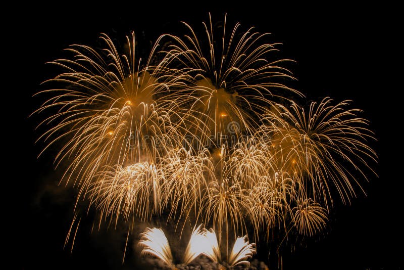 Fireworks,beautiful Fireworks in the Dark Sky Stock Image - Image of ...