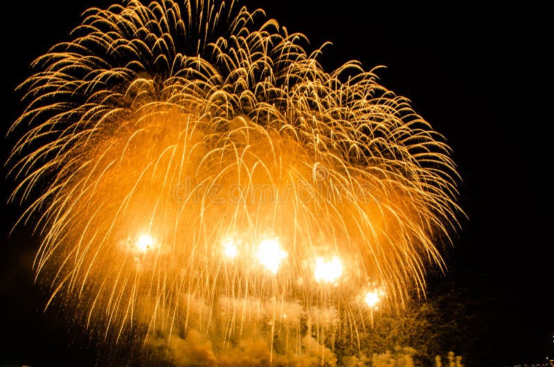Fireworks,beautiful Fireworks in the Dark Sky Stock Photo - Image of ...