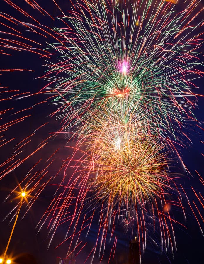 Fireworks stock photo. Image of dusk, exposure, long - 43715660