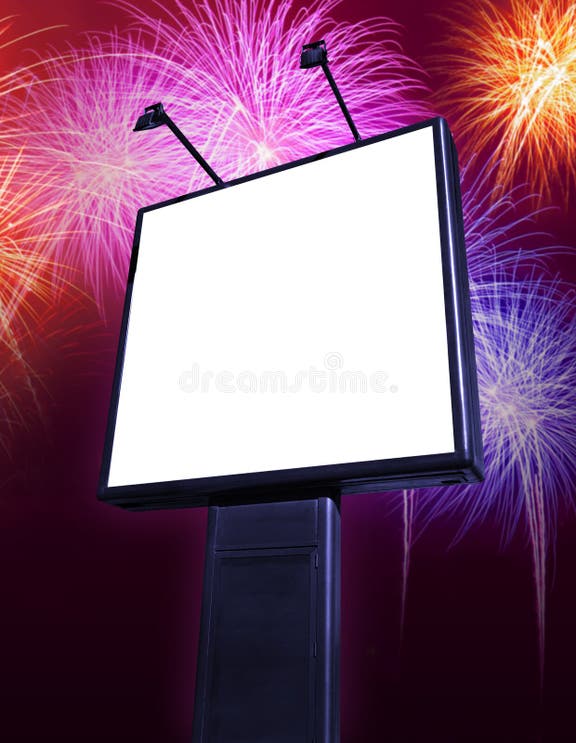 Fireworks billboard stock photo. Image of commercial - 82087918