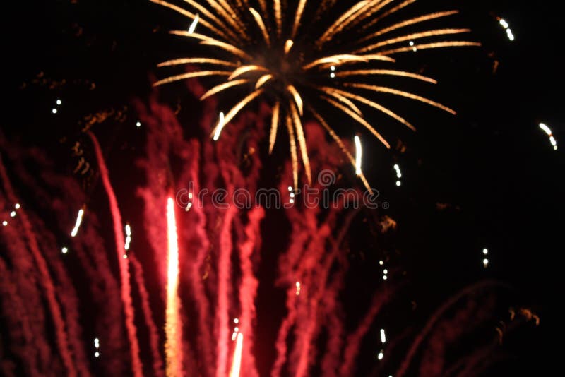 Fireworks Fireworks on a Black Dark Background. Holiday Atmosphere ...