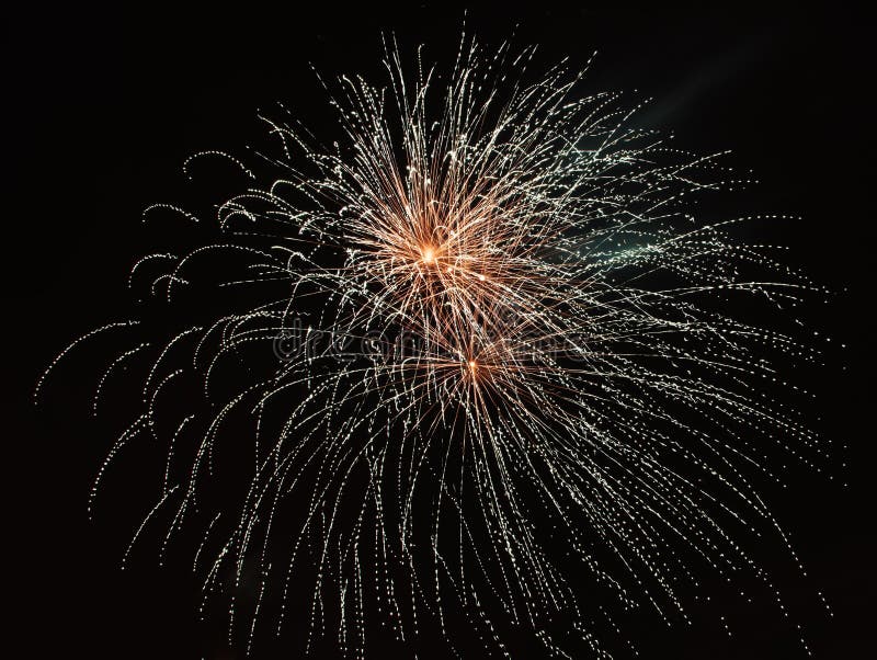 Fireworks in the Black Sky. Stock Photo - Image of white, party: 241207470