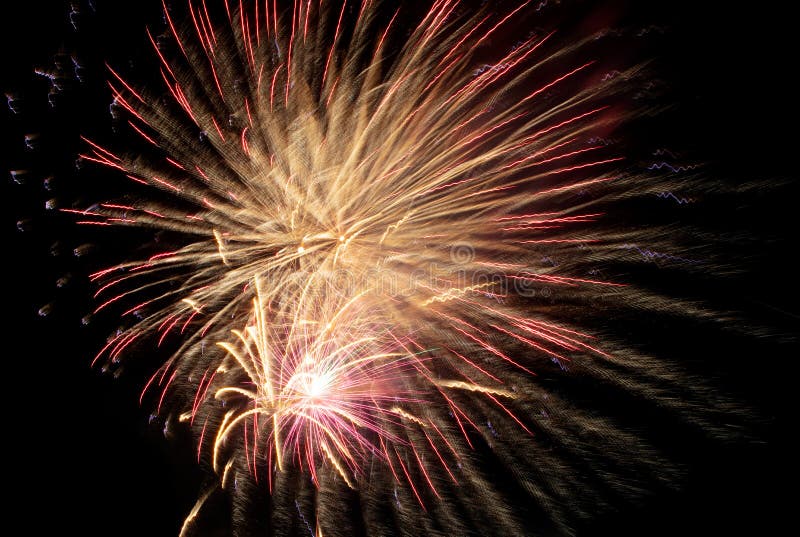 Fireworks in the Black Sky. Stock Photo - Image of color, celebration ...
