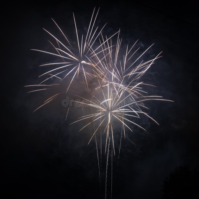 Fireworks on a black sky stock image. Image of background - 46442201