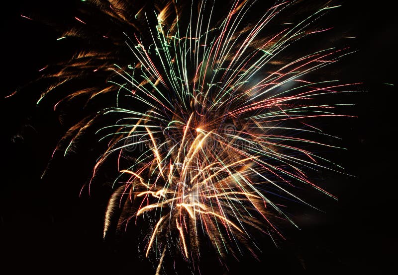 Fireworks in the Black Sky. Stock Image - Image of night, background ...