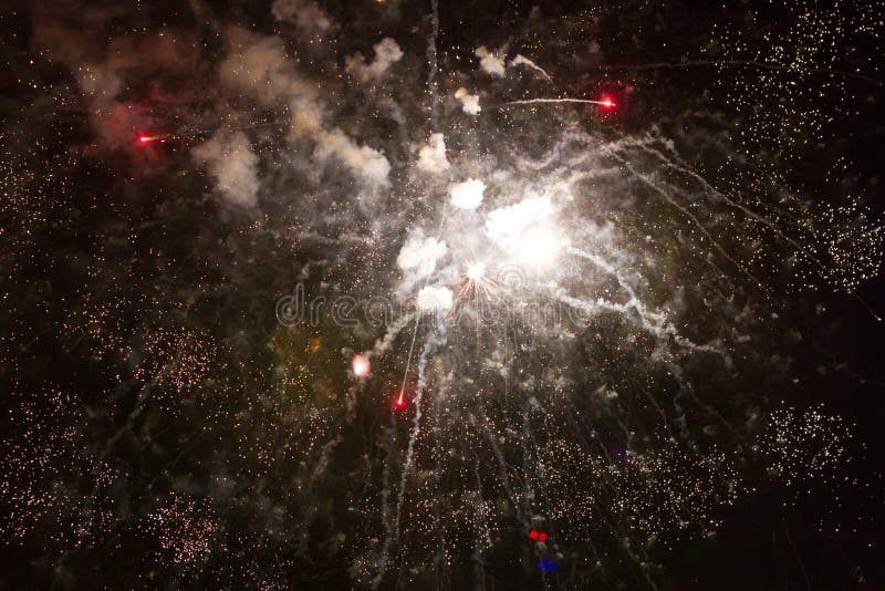 Fireworks on the black sky stock photo. Image of artifice - 250467112