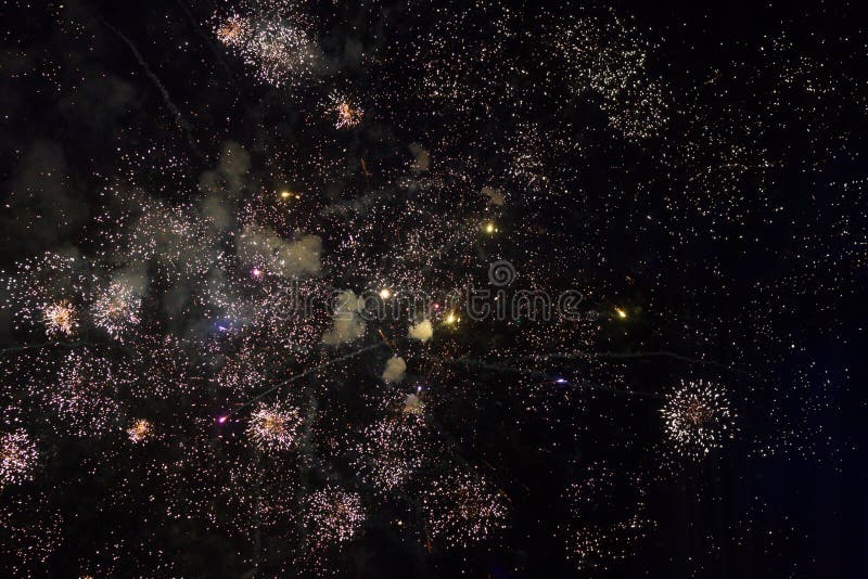 Fireworks on the black sky stock photo. Image of artifice - 250467112