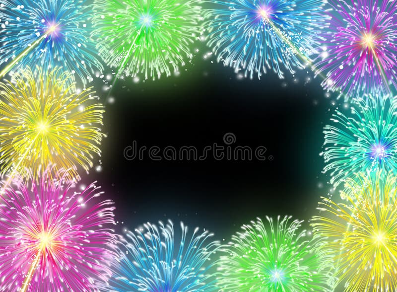 Fireworks blank frame stock illustration. Illustration of party - 19441757