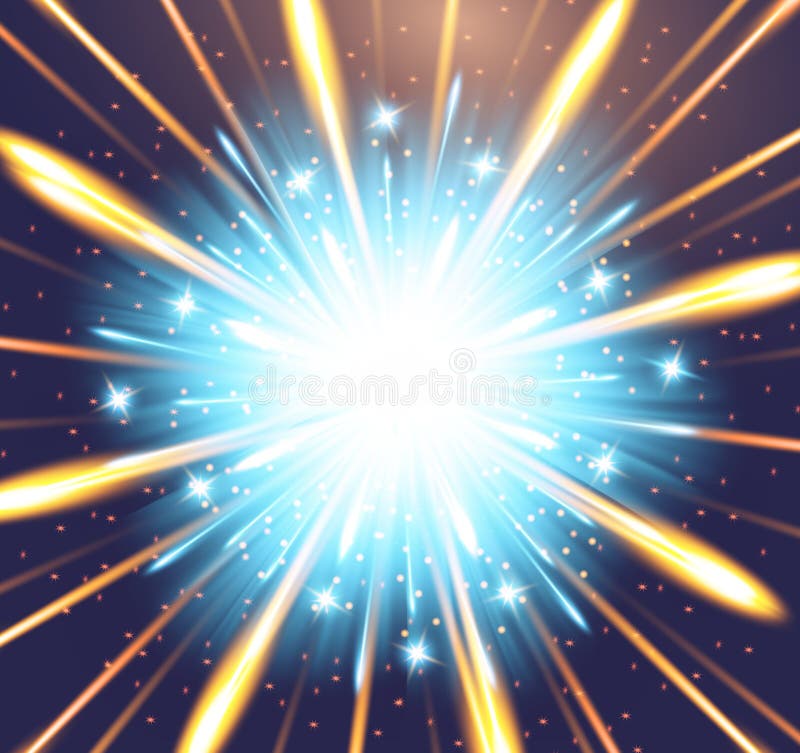 Fireworks Blue Orange Background Glow Explosion Stock Vector ...