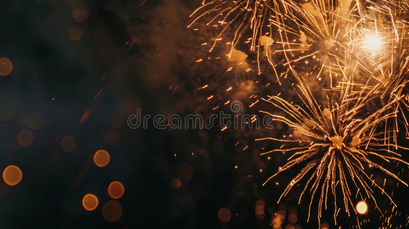 Fireworks Border on Black Background Stock Illustration - Illustration ...