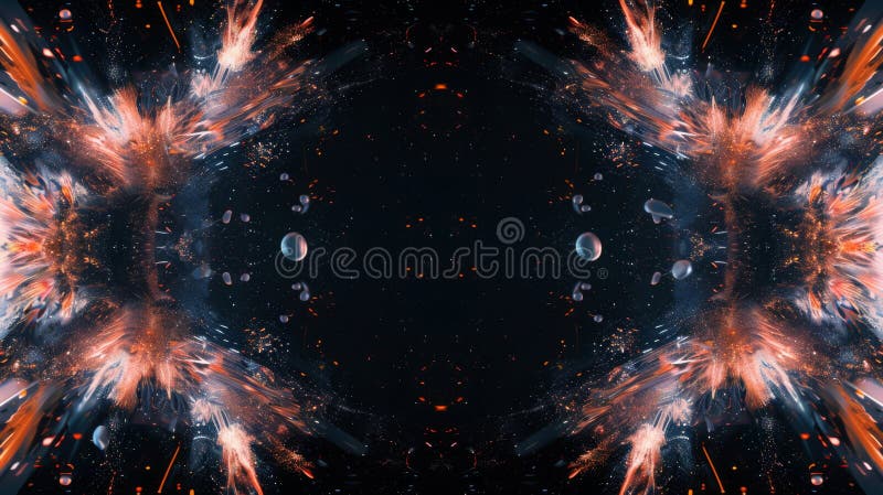 Fireworks Border on Black Background Stock Illustration - Illustration ...