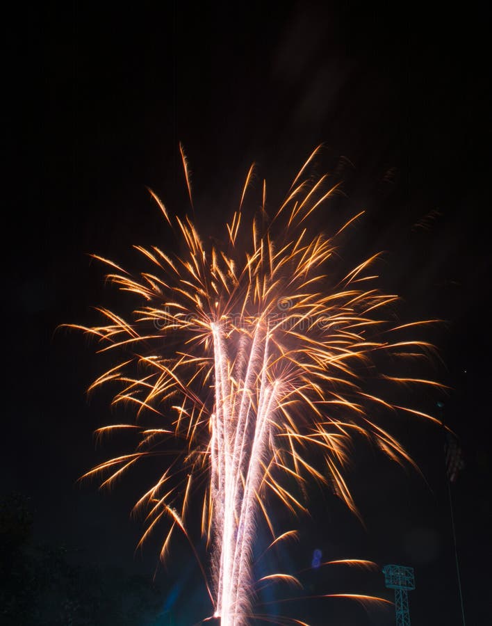 Fireworks Burst on a Black Sky Stock Image - Image of outdoors, july ...