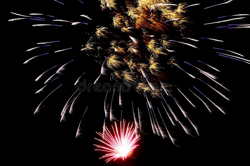 Fireworks Burst in the Night Sky. Stock Photo - Image of beautiful ...