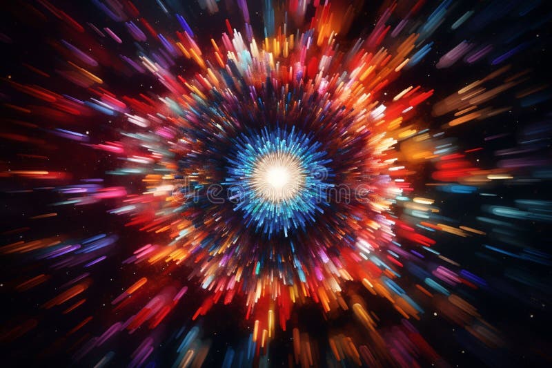 Fireworks Bursting in a Circular Pattern Stock Illustration ...