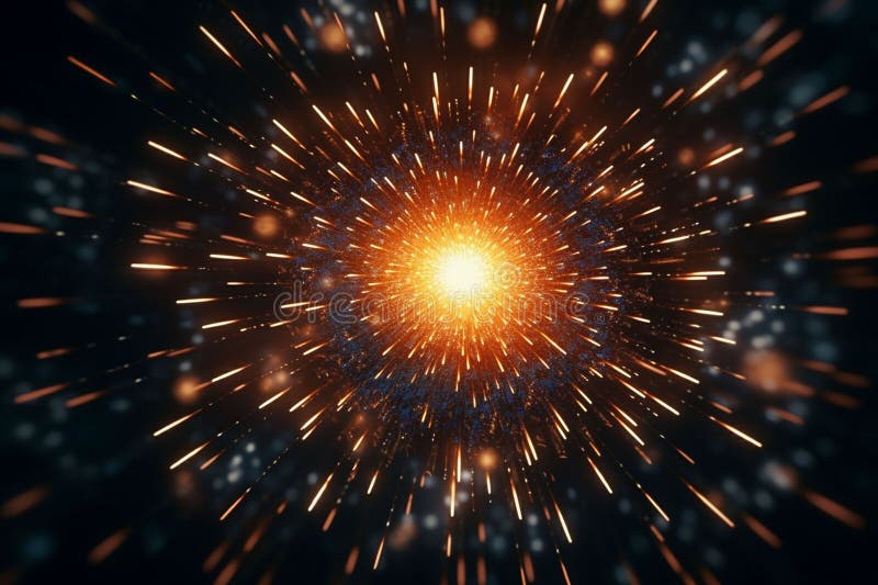 Fireworks Bursting in a Radial Pattern Creating Stock Illustration ...