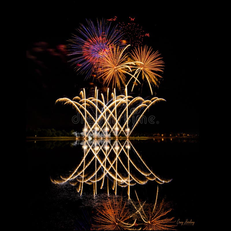 Fireworks from Calgary`s Global Fest 2021 Stock Image - Image of night ...