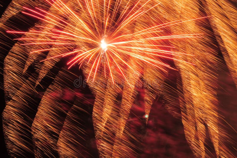 Fireworks. stock image. Image of fireworks, yellow, fireball - 33325623
