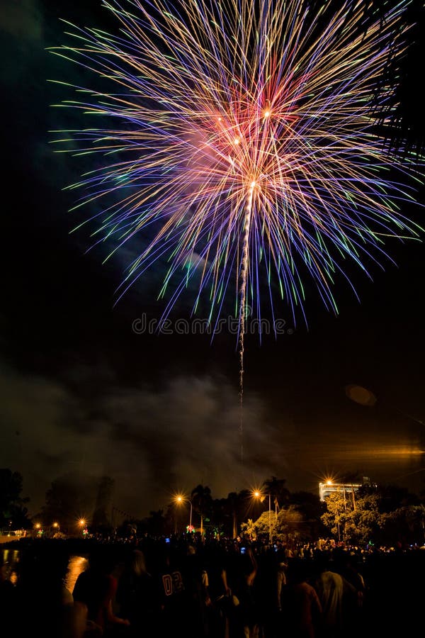 Fireworks Celebration Over Tower Bridge Stock Image - Image of thames ...