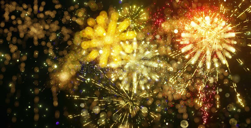 Fireworks Background. Fire Crackers Exploding. Stock Illustration ...