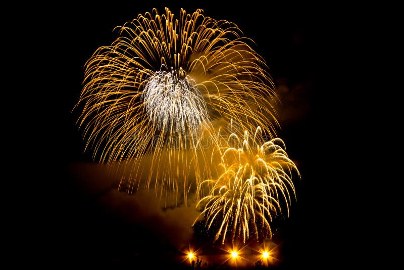 Fireworks Celebration at Night Stock Image - Image of holiday, canada ...