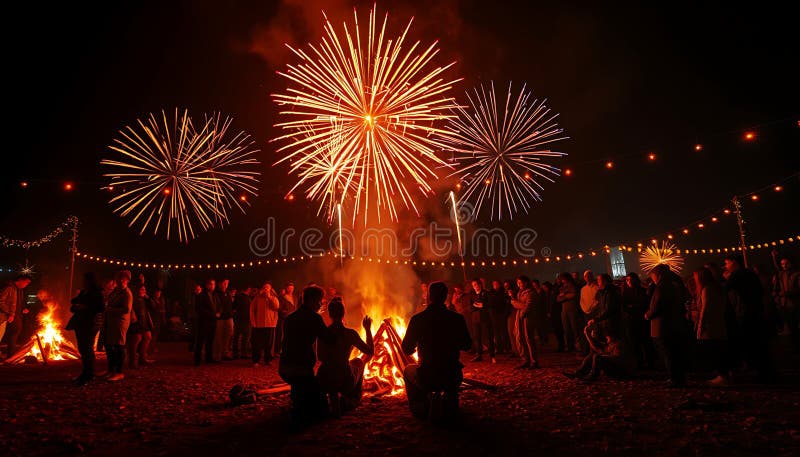 Fireworks Celebration Night Sky Festive Event Pyrotechnics Display ...