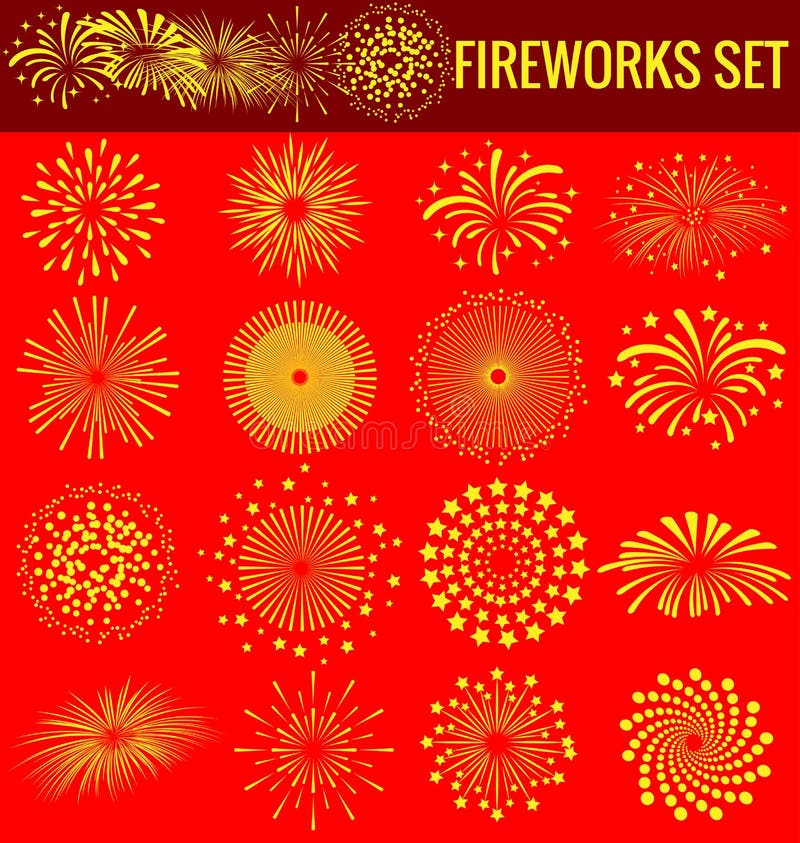 Fireworks for Chinese New Year Stock Vector - Illustration of greeting ...