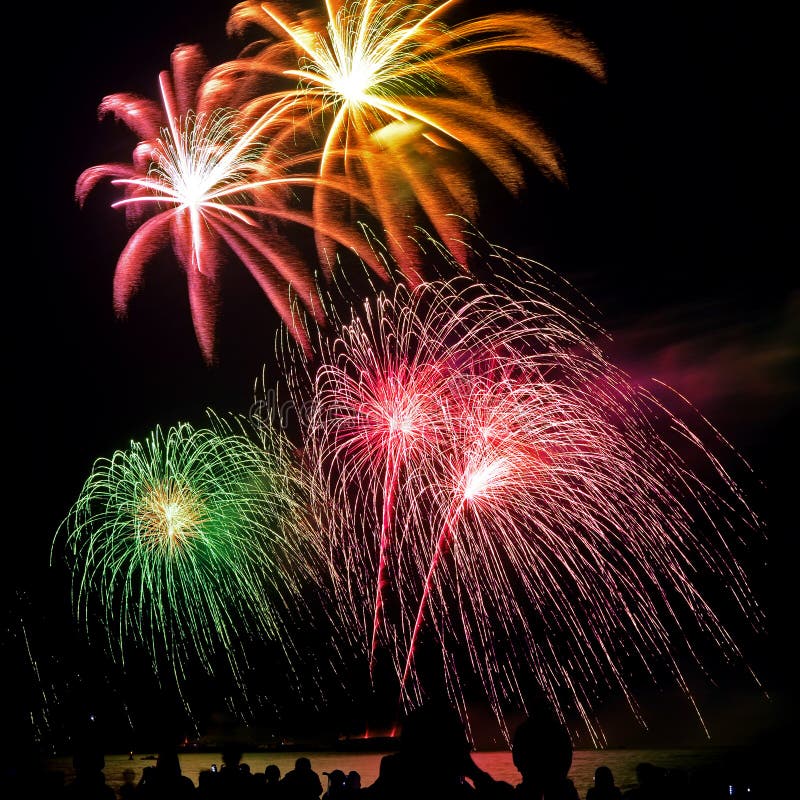 Fireworks . stock photo. Image of night, fire, holiday - 46841584