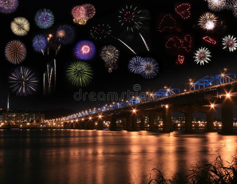 Fireworks collage stock image. Image of yellow, isolated - 10103369