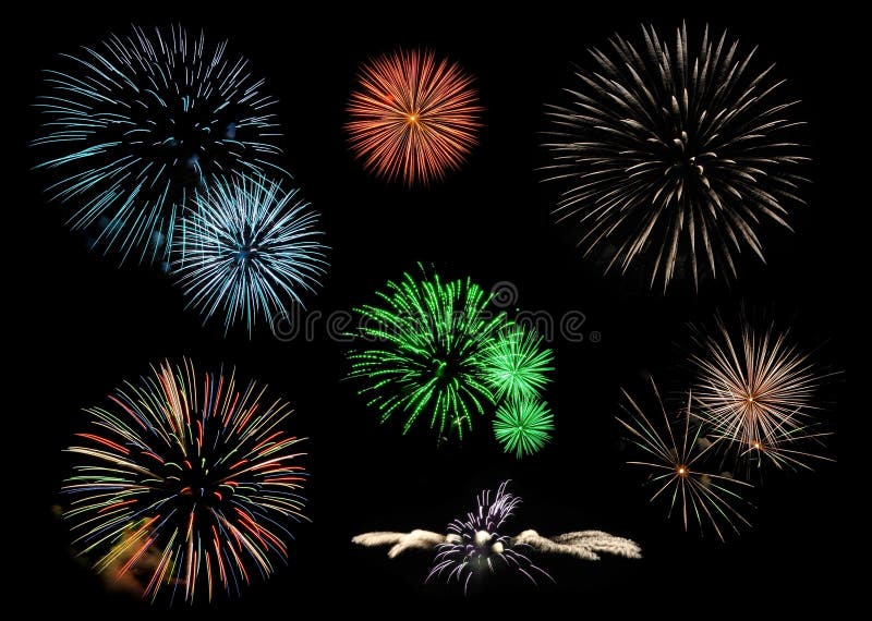 Fireworks collection stock illustration. Illustration of festive - 25462386